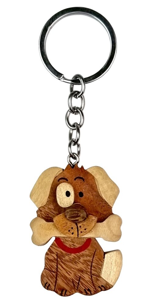 2Kids Toys Llavero de madera grande Perro con hueso :: Monkey Mum