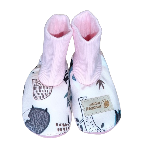 Monkey Mum® Softshell baby booties with a membrane - Daytime animals ...