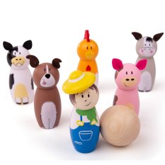 Bigjigs Toys Wooden Farm Skittles Damaged Packaging :: Monkey Mum