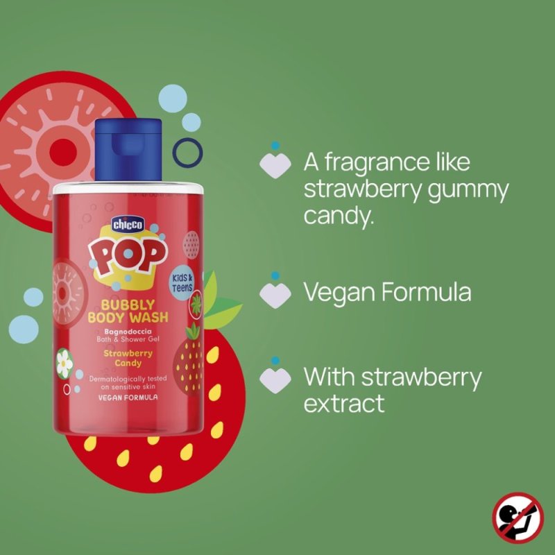 CHICCO Shower gel Pop Strawberry candy 300ml :: Monkey Mum