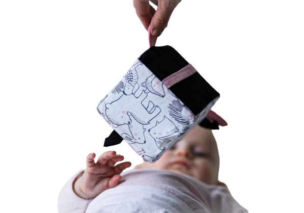 MyMoo Dado de agarre Busy cube - Animales del bosque/rosa :: Monkey Mum