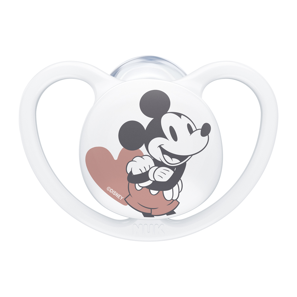 Chupete NUK Space Disney Mickey en caja, blanco 0-6m :: Monkey Mum