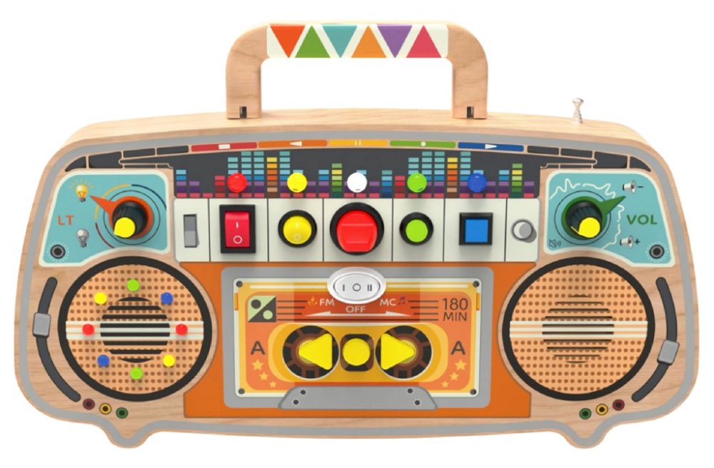 2Kids Toys Activity board Wooden FM radio :: Monkey Mum