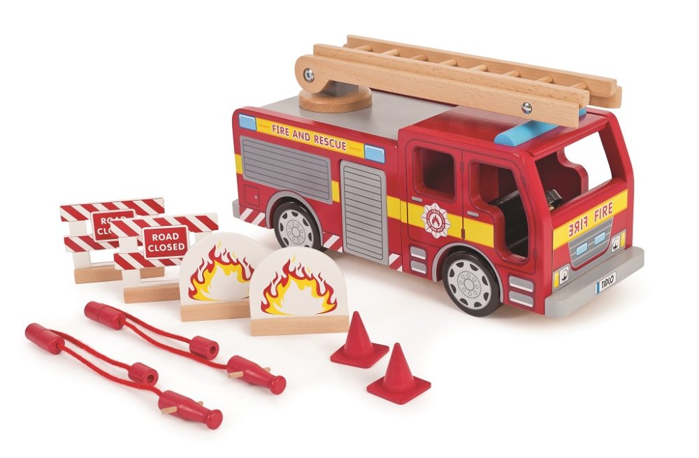 Tidlo Wooden Fire Engine :: Monkey Mum